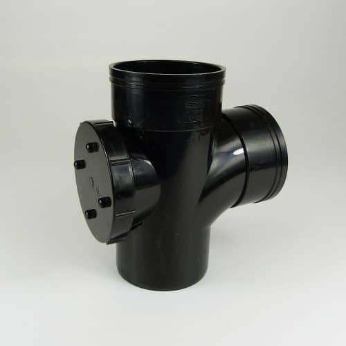 110mm Solvent Soil D/Socket Access Branch Black | TWS Plastics Online Store