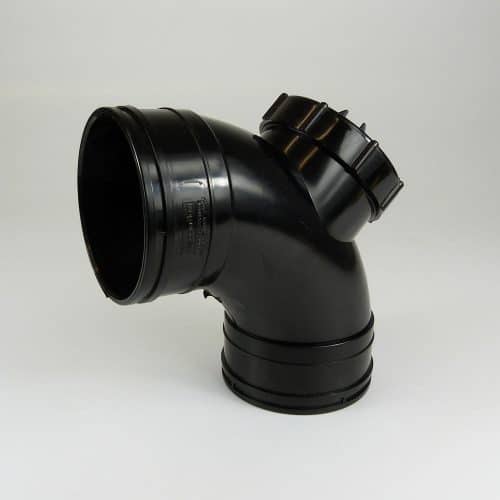 110mm Solvent Soil 90′ D/Socket Access Bend Black | TWS Plastics Online ...