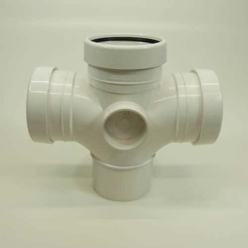 110mm-87-degree-triple-socket-boss-cross-branch-white | TWS Plastics ...